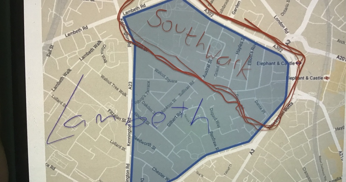 Input: Half this area is outside Lambeth | London Borough of Lambeth